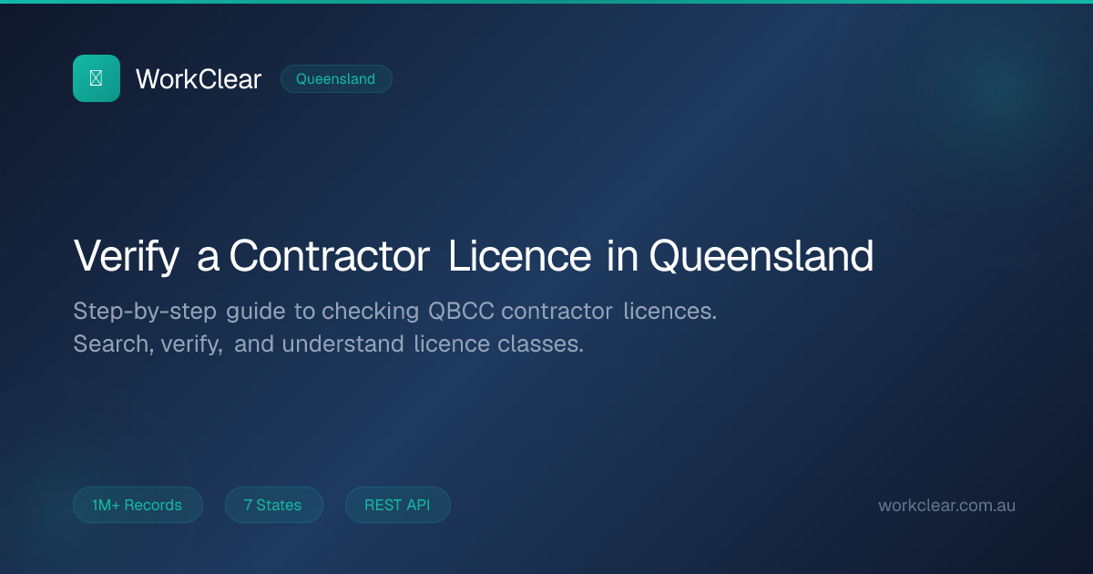 How to Verify a Contractor Licence in Queensland (QBCC) | WorkClear Guides