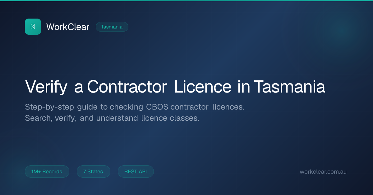 How to Verify a Contractor Licence in Tasmania (CBOS) | WorkClear Guides